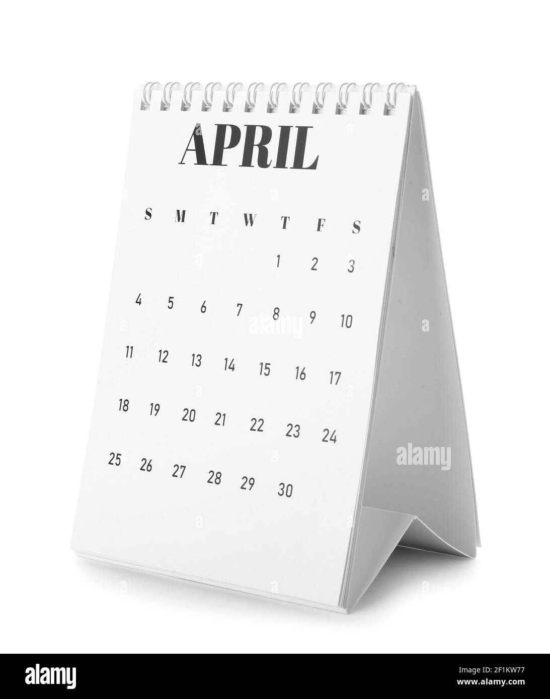 Flip paper calendar on white background Stock Photo - Alamy