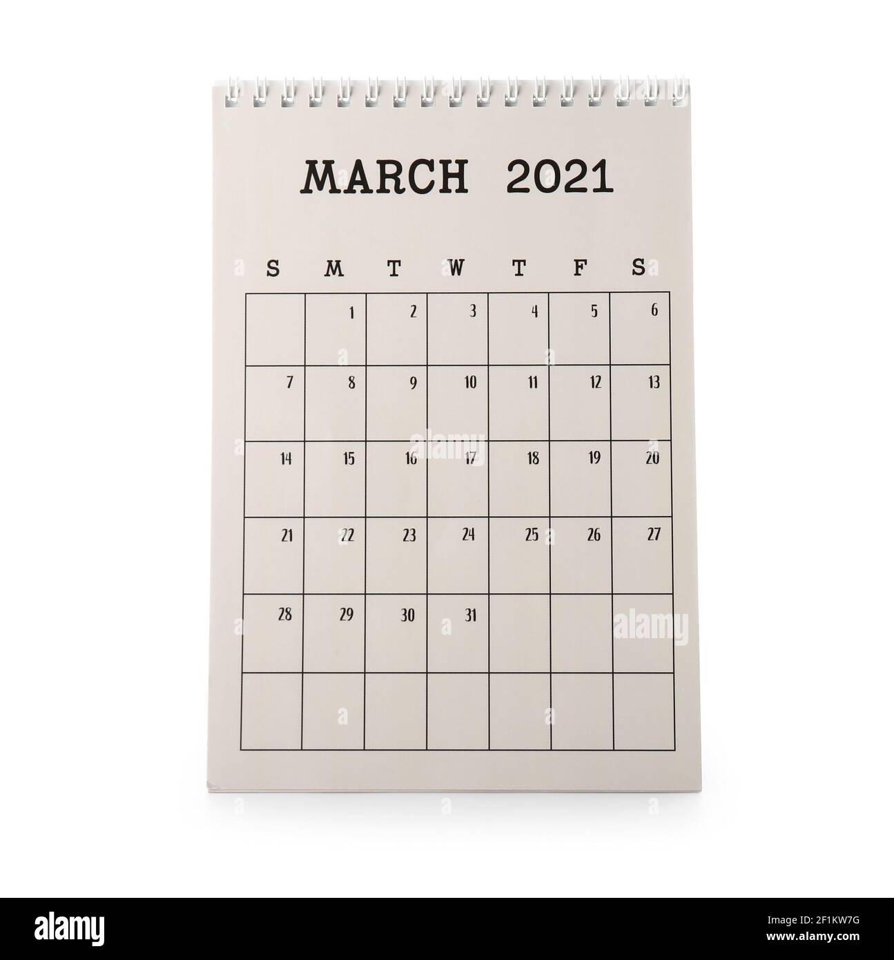 Flip paper calendar on white background Stock Photo - Alamy