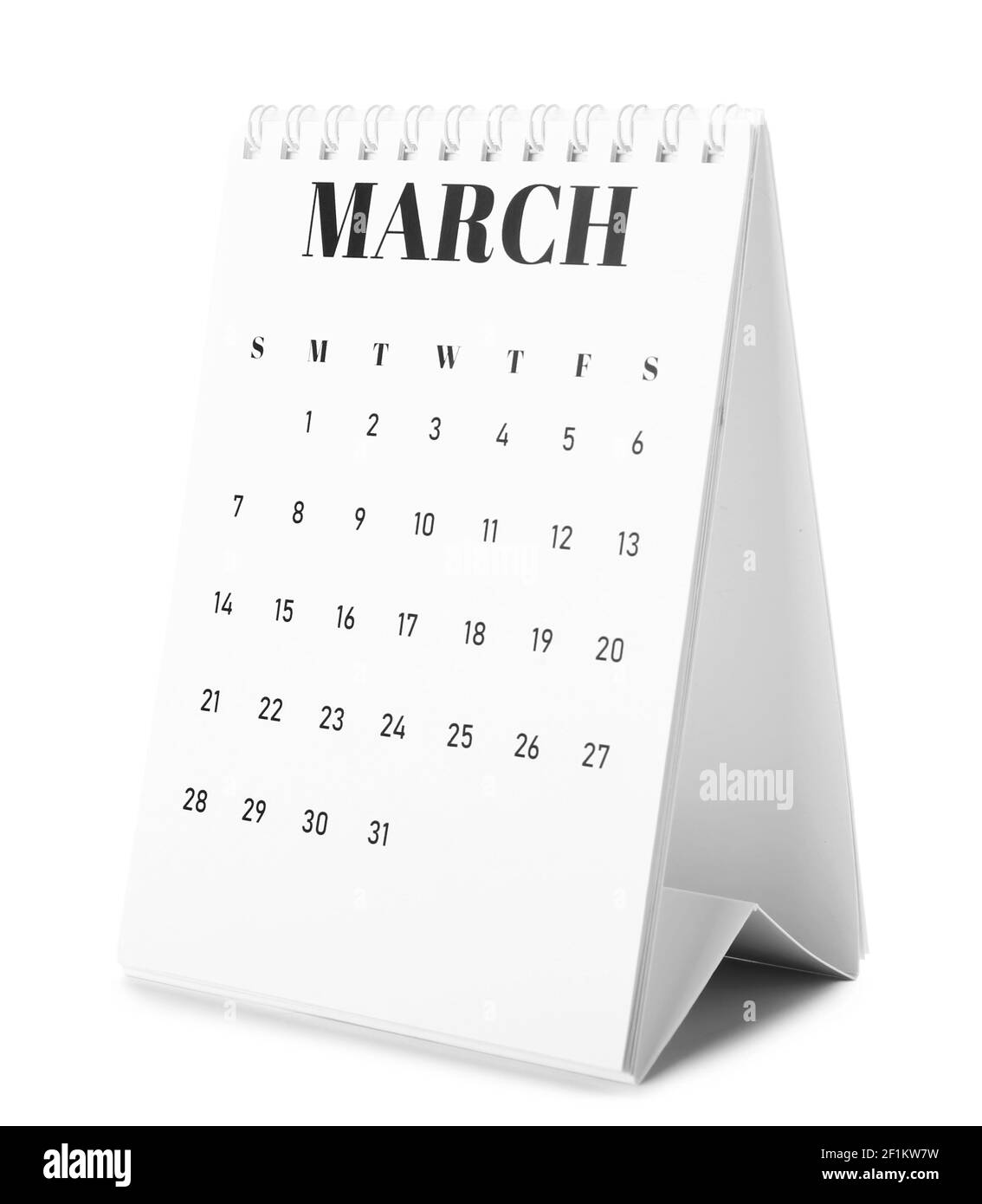 Flip paper calendar on white background Stock Photo - Alamy