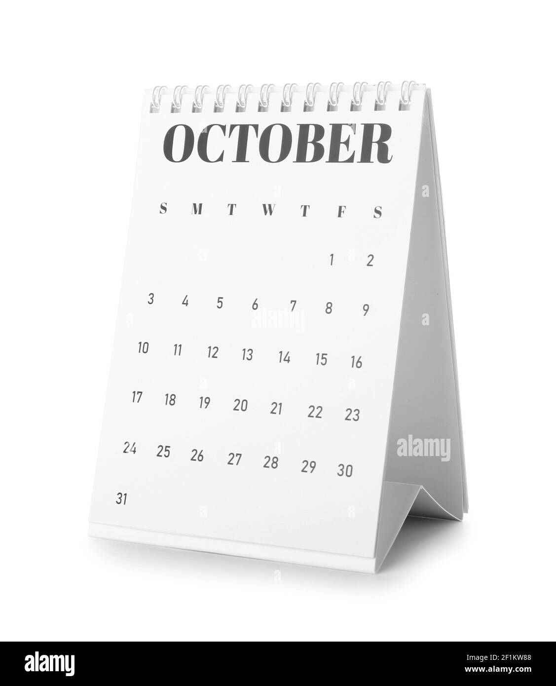 Flip paper calendar on white background Stock Photo - Alamy