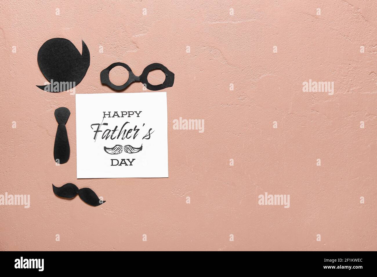 Composition for Father's Day on color background Stock Photo - Alamy
