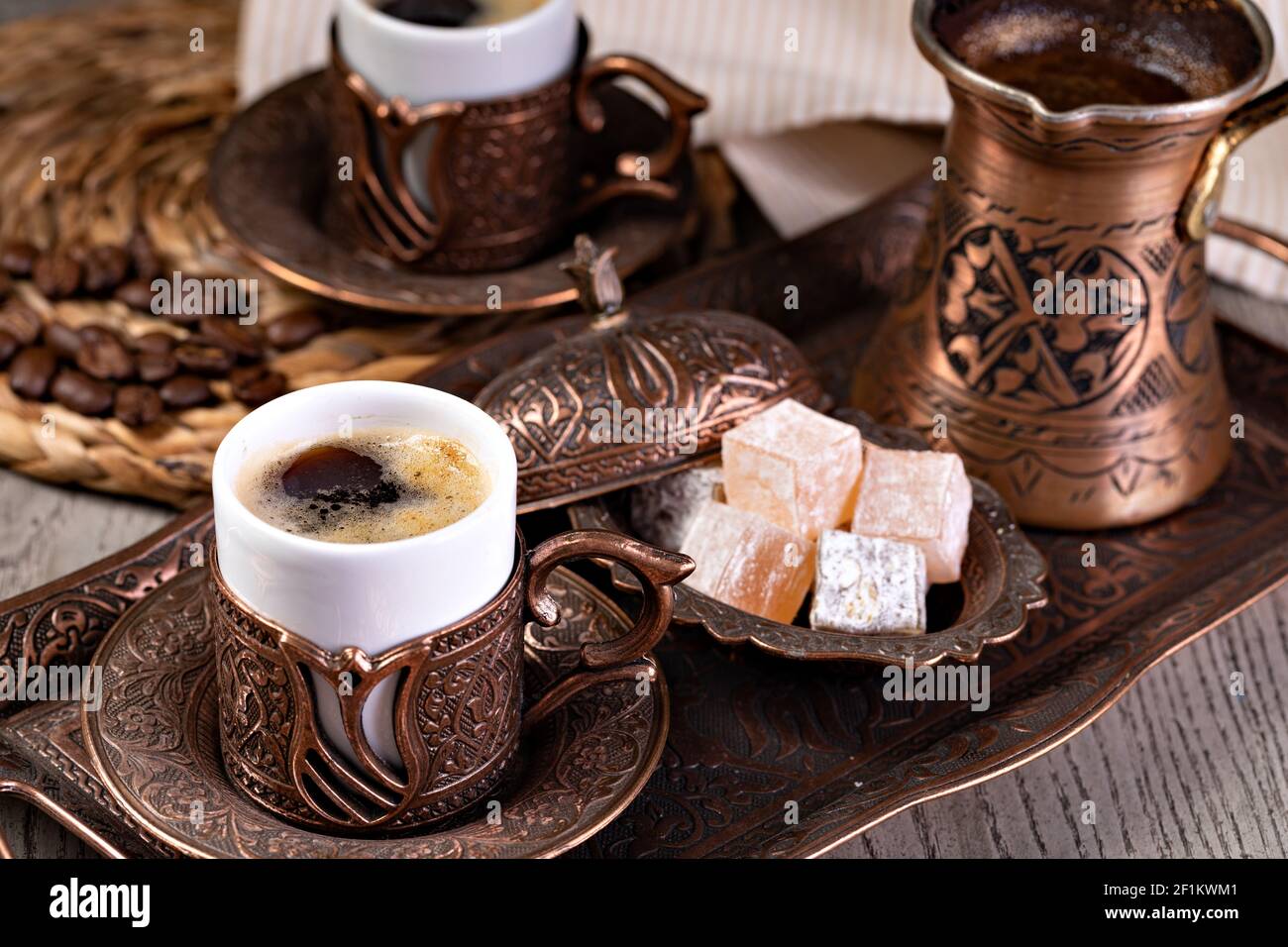 Hot turkish coffee pot hi-res stock photography and images - Alamy