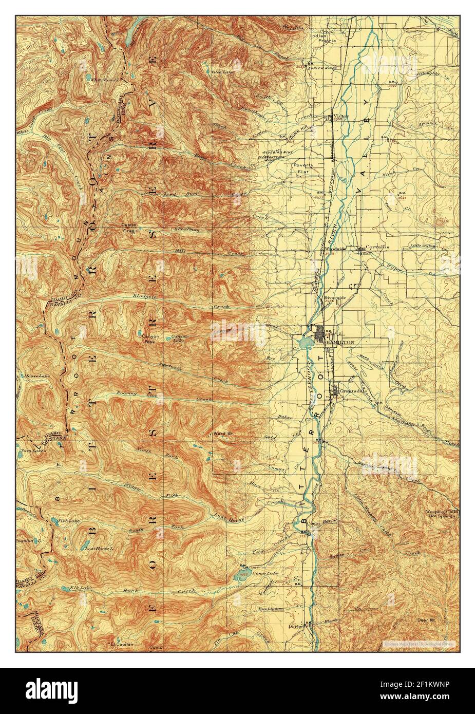 Map of hamilton montana hi-res stock photography and images - Alamy