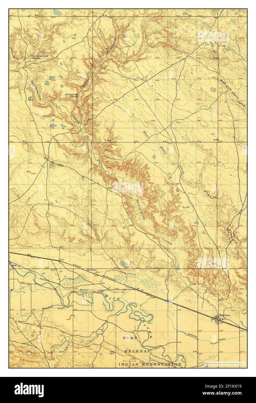 Map of harlem montana hi-res stock photography and images - Alamy