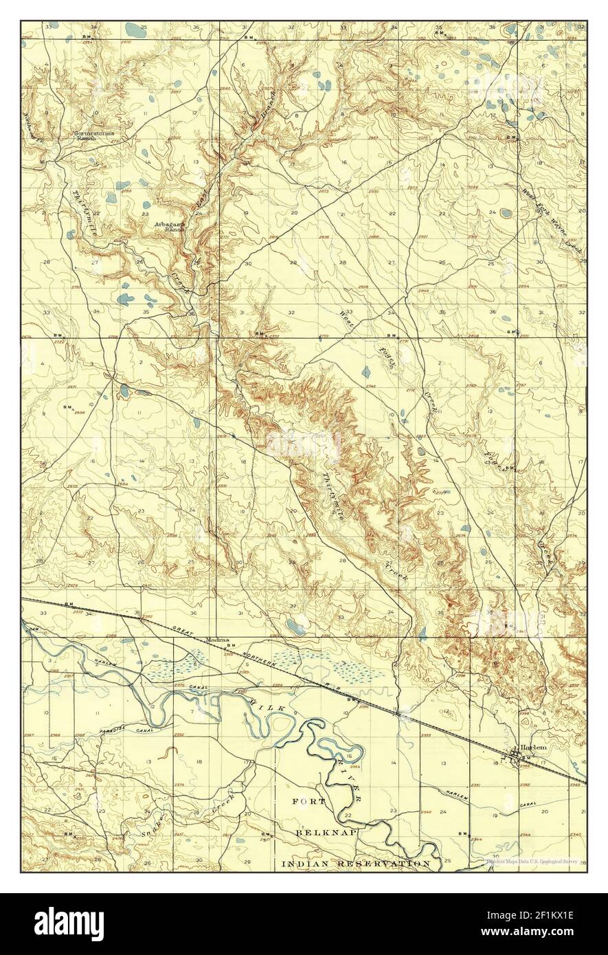 Harlem montana map hi-res stock photography and images - Alamy