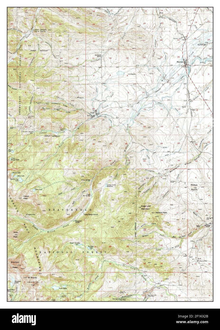 Harrison montana map hi-res stock photography and images - Alamy