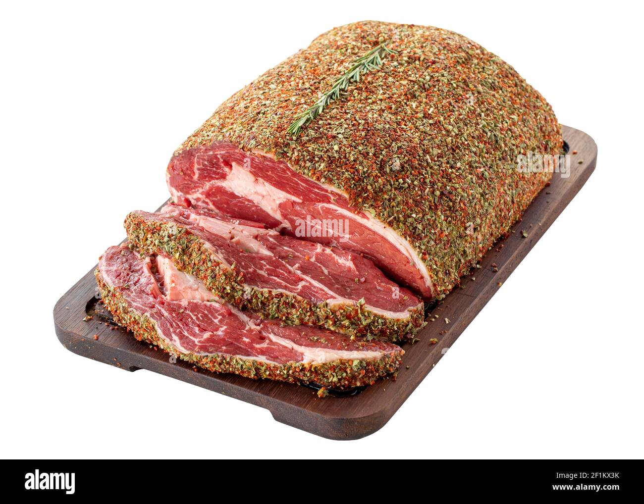 Raw Roast beef (Rozbif) isolated on white background Stock Photo - Alamy