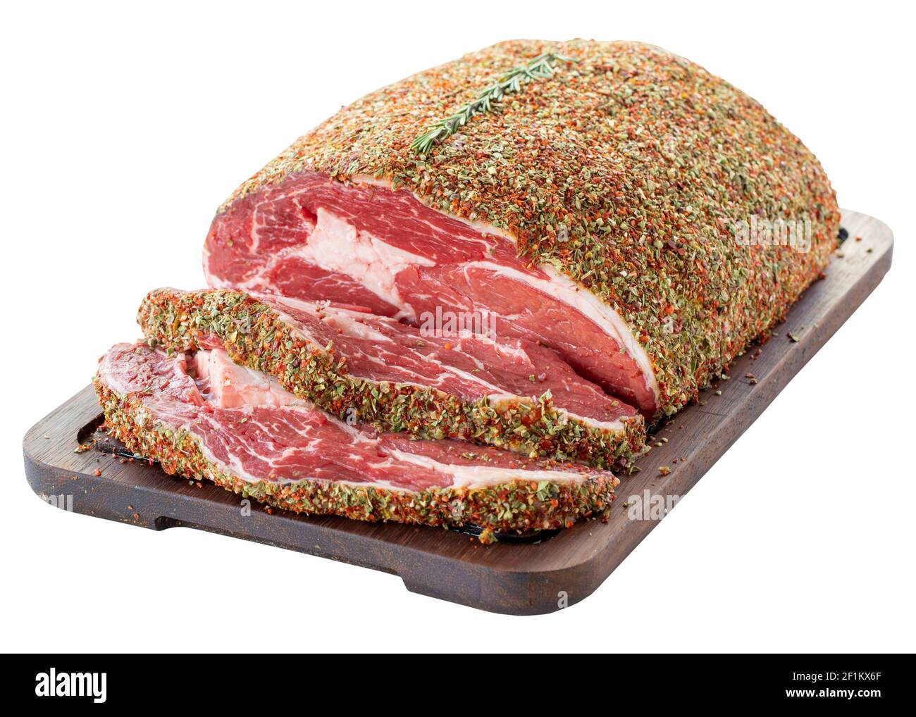 Raw Roast beef (Rozbif) isolated on white background Stock Photo - Alamy