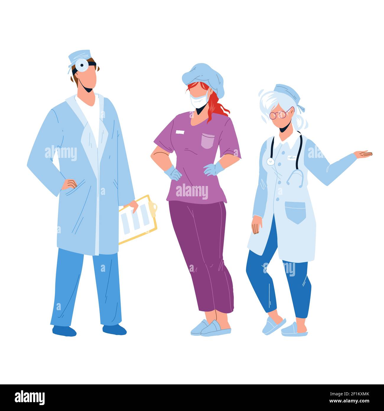 Hospital People Doctor And Nurse Colleagues Vector Stock Vector Image ...
