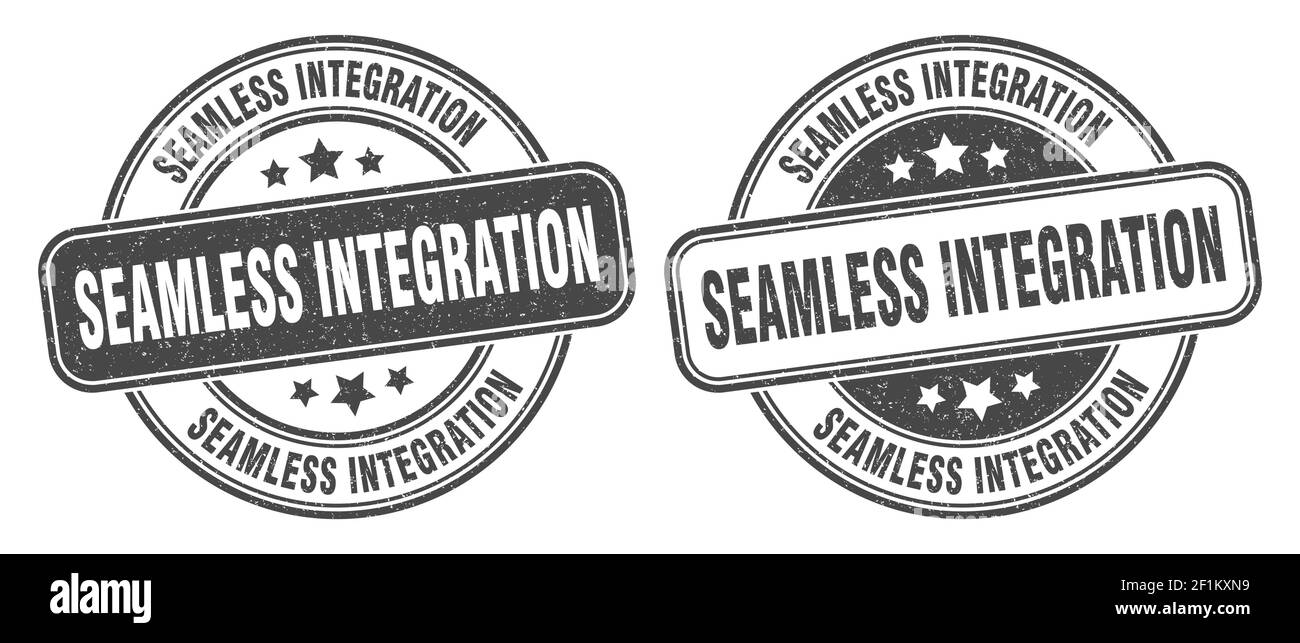 seamless integration stamp. seamless integration sign. round grunge ...
