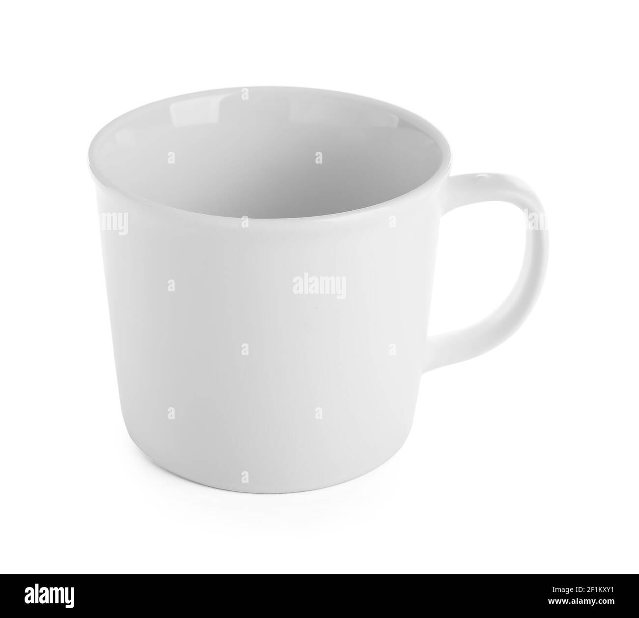 Empty cup on white background Stock Photo - Alamy
