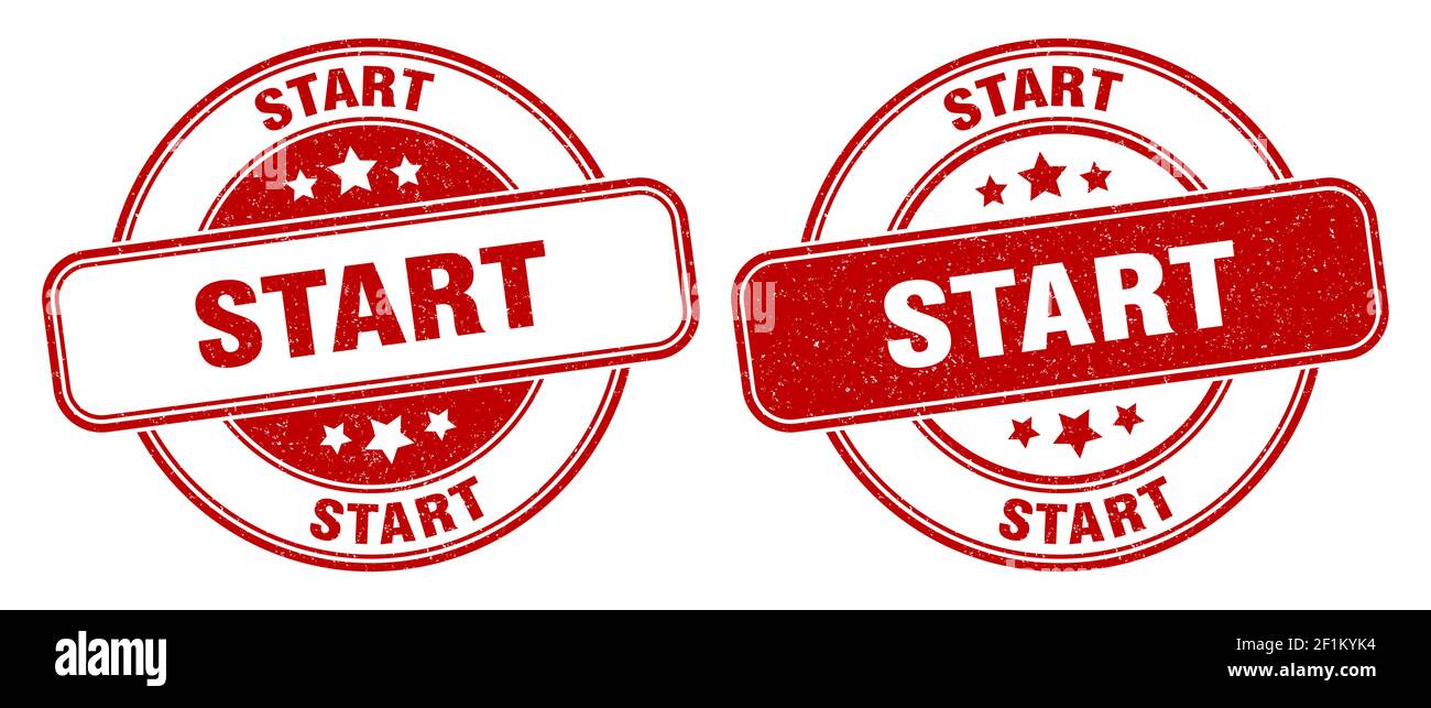 start stamp. start sign. round grunge label Stock Vector Image & Art ...