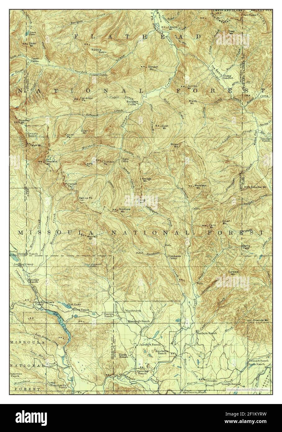 Map of ovando montana Cut Out Stock Images & Pictures - Alamy