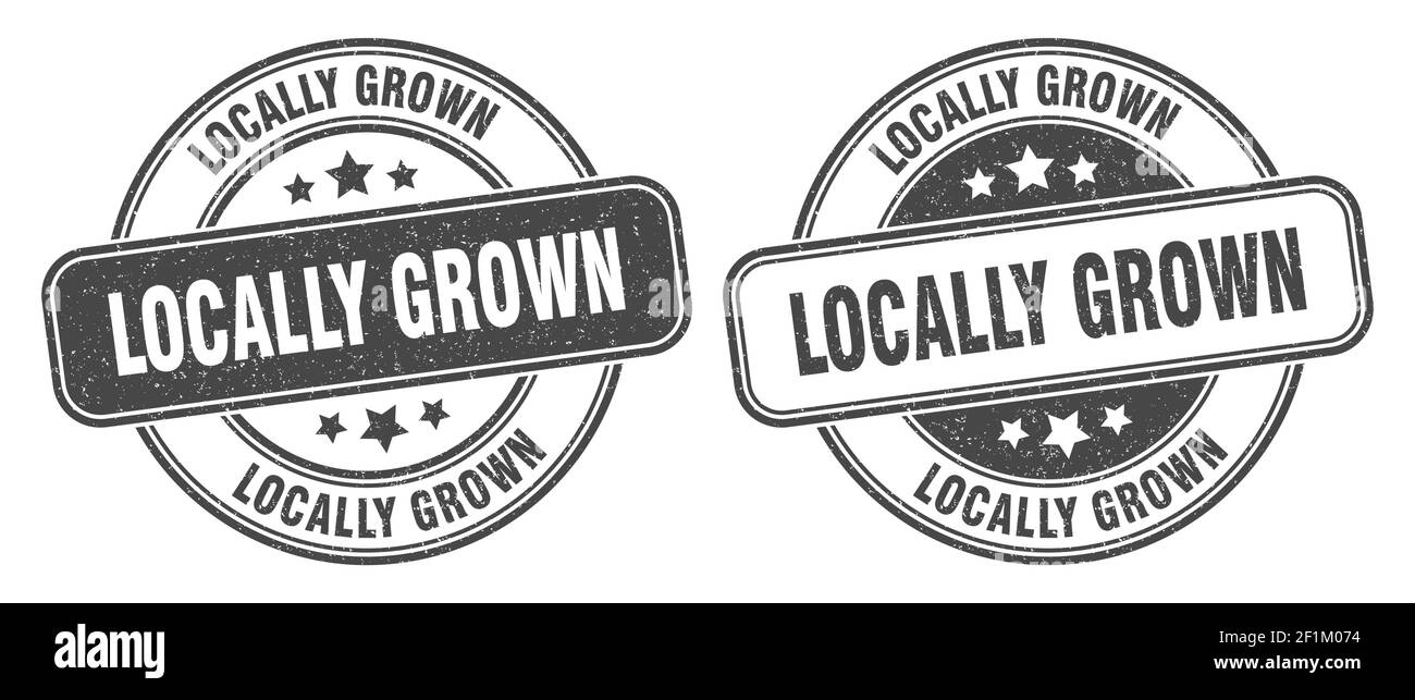 locally grown stamp. locally grown sign. round grunge label Stock ...