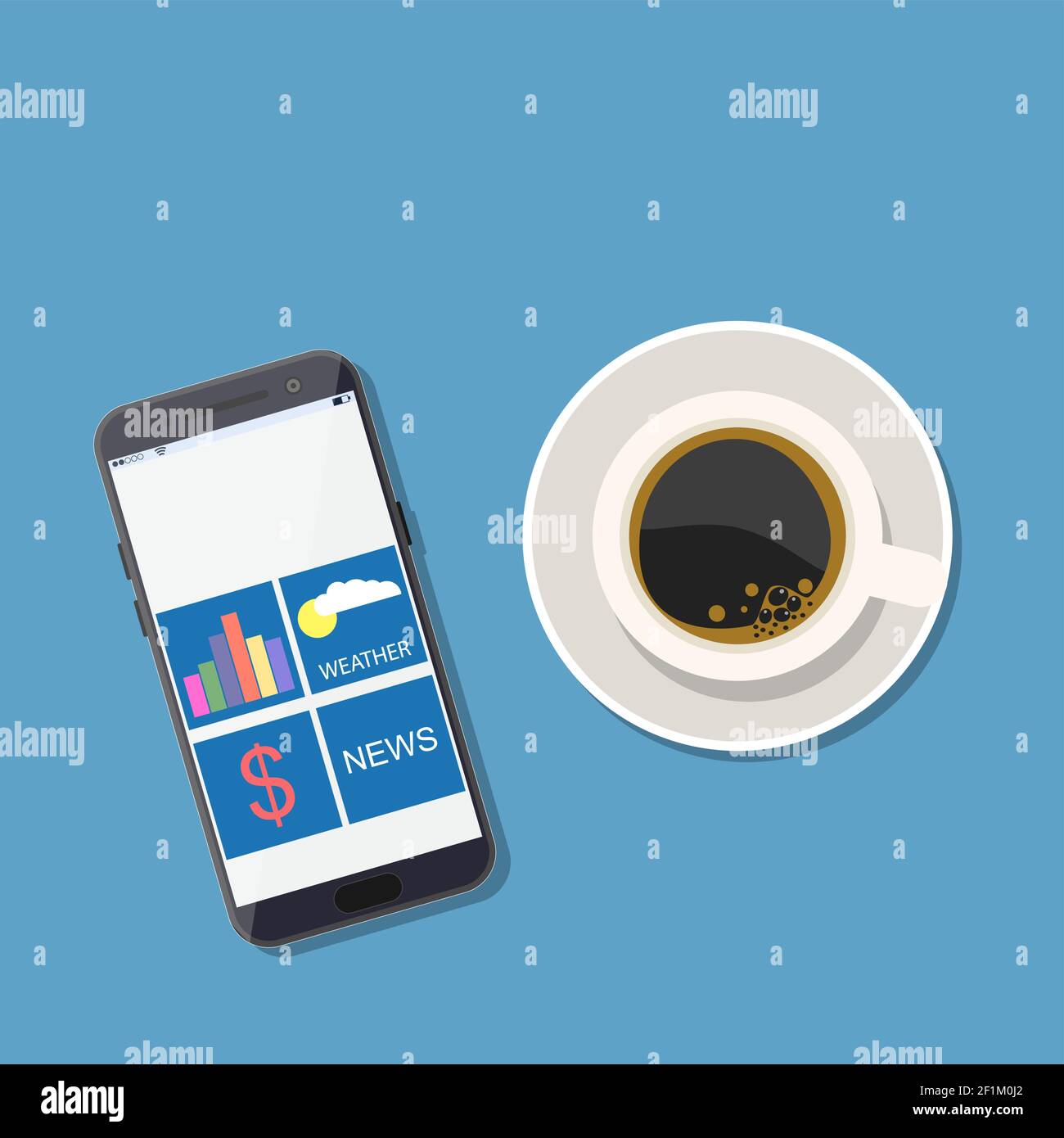 Device, phone and hot coffee Stock Vector Image & Art - Alamy