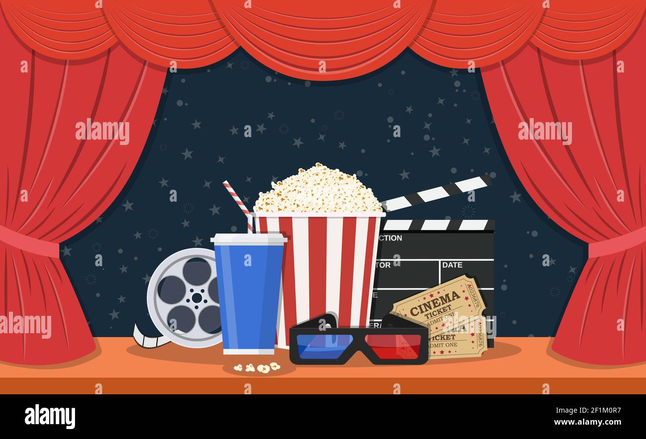 Watch movie night Stock Vector Images - Alamy