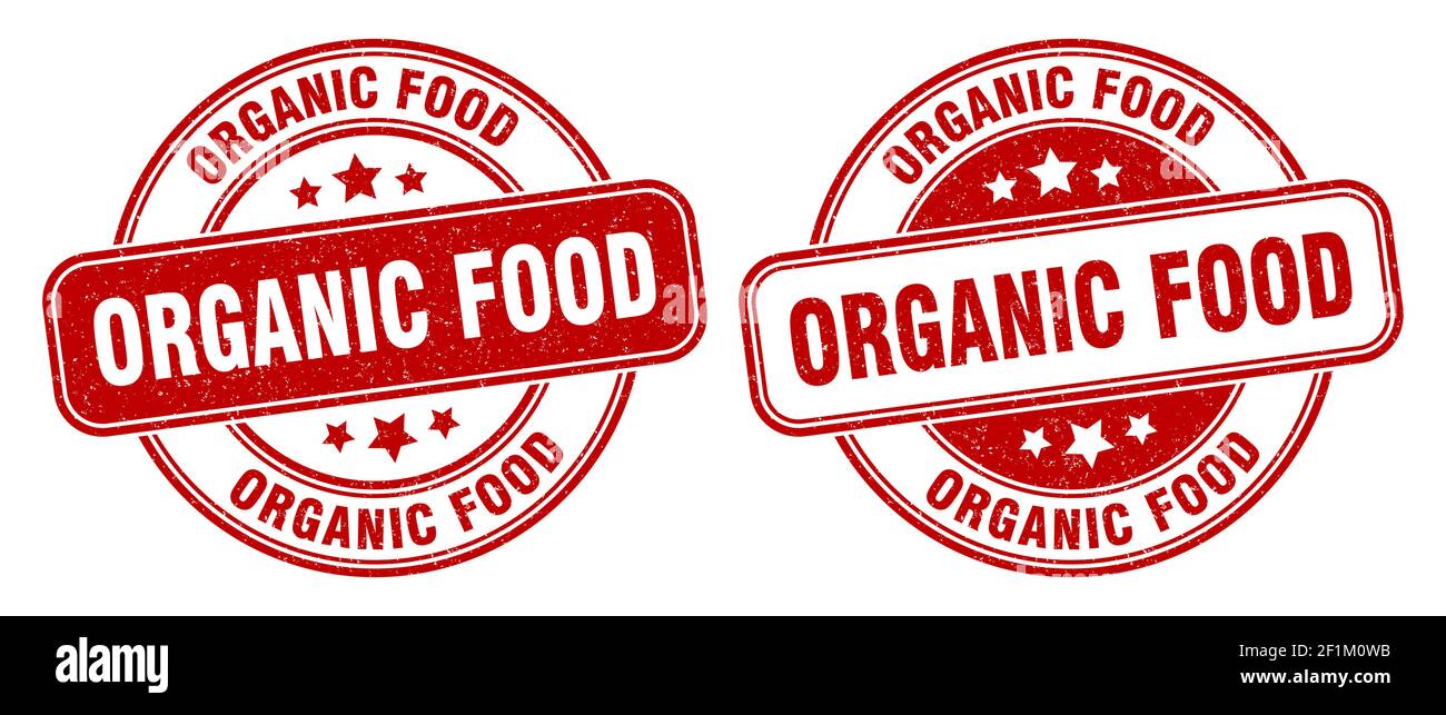 organic food stamp. organic food sign. round grunge label Stock Vector ...