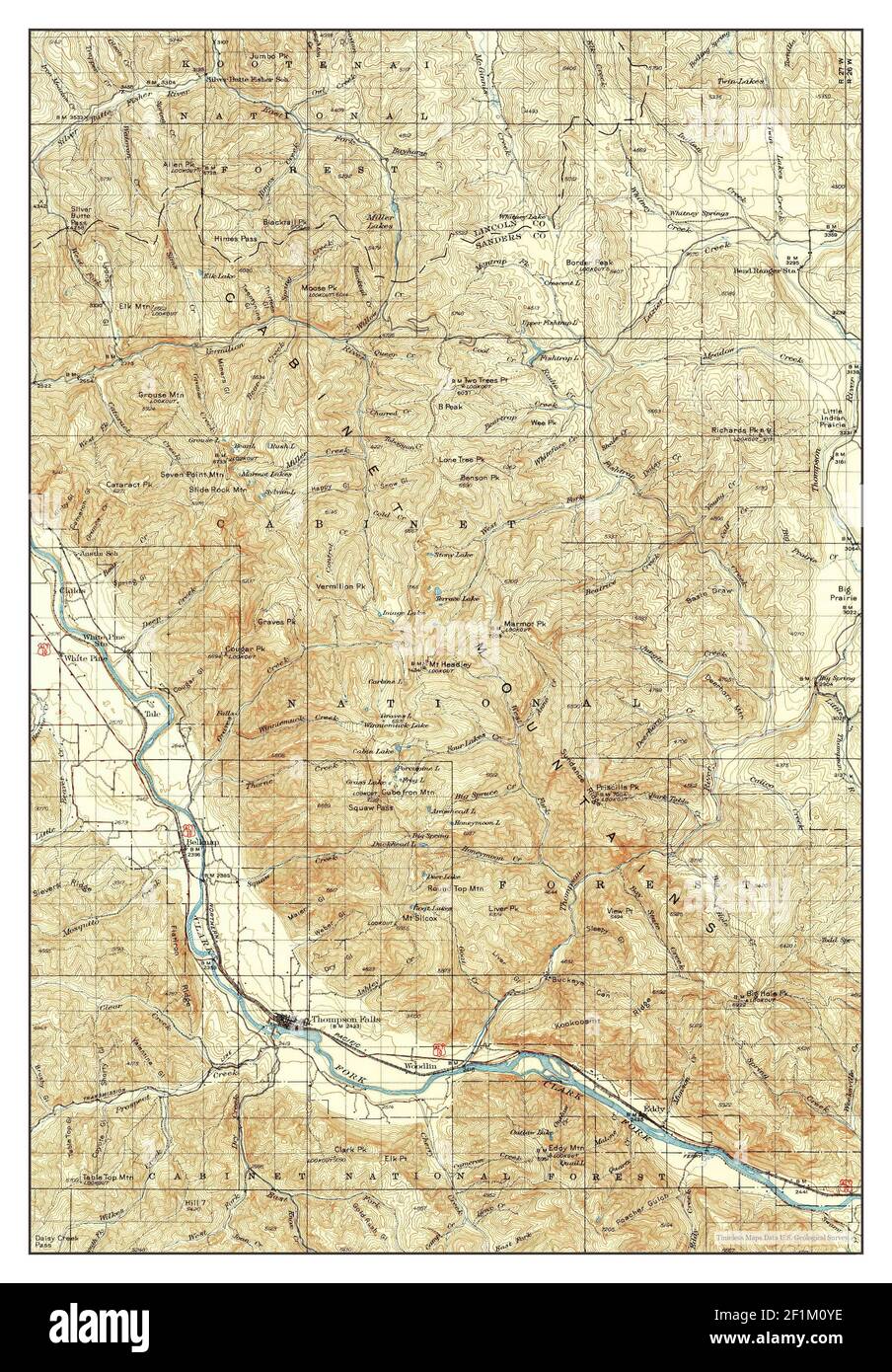 Map of thompson falls hi-res stock photography and images - Alamy