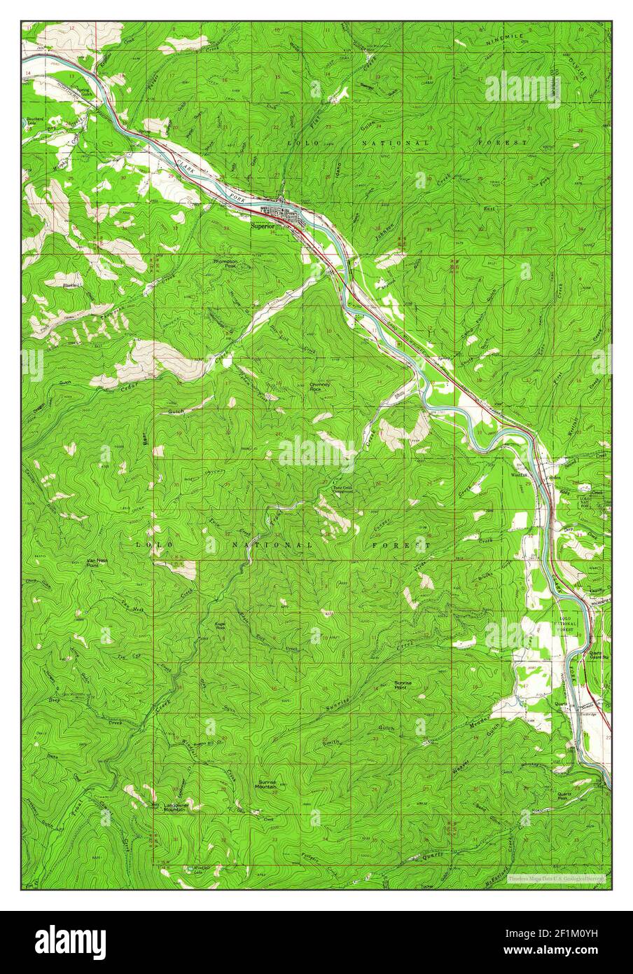 Map of superior montana Cut Out Stock Images & Pictures - Alamy