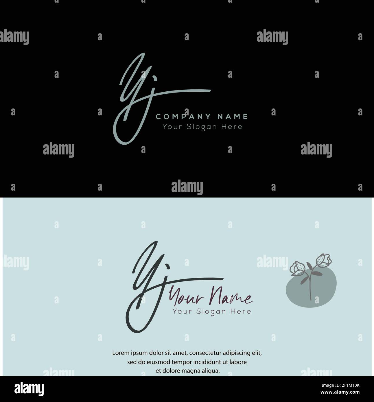 Y J YJ Initial letter handwriting and signature logo. Beauty vector ...