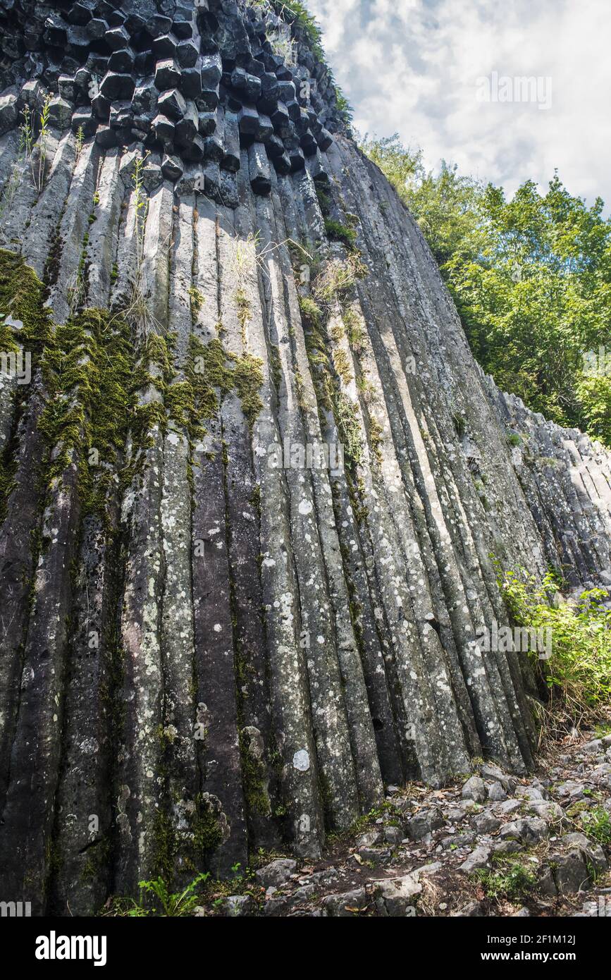 Basalt columns known as Stone Waterfall in southern Slovakia Somoska ...