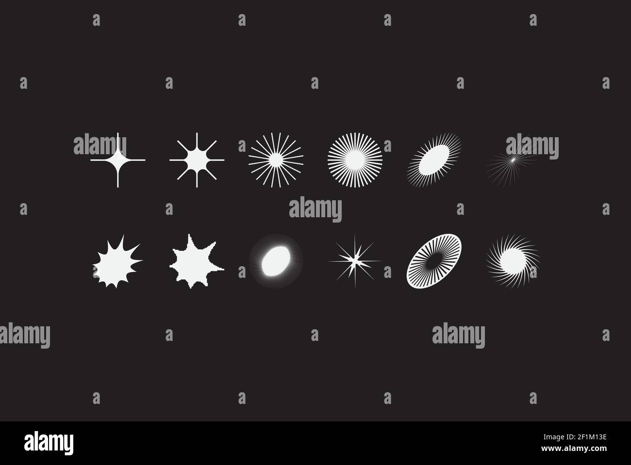 Stylised star element vector set. Here are many variations from usual ...