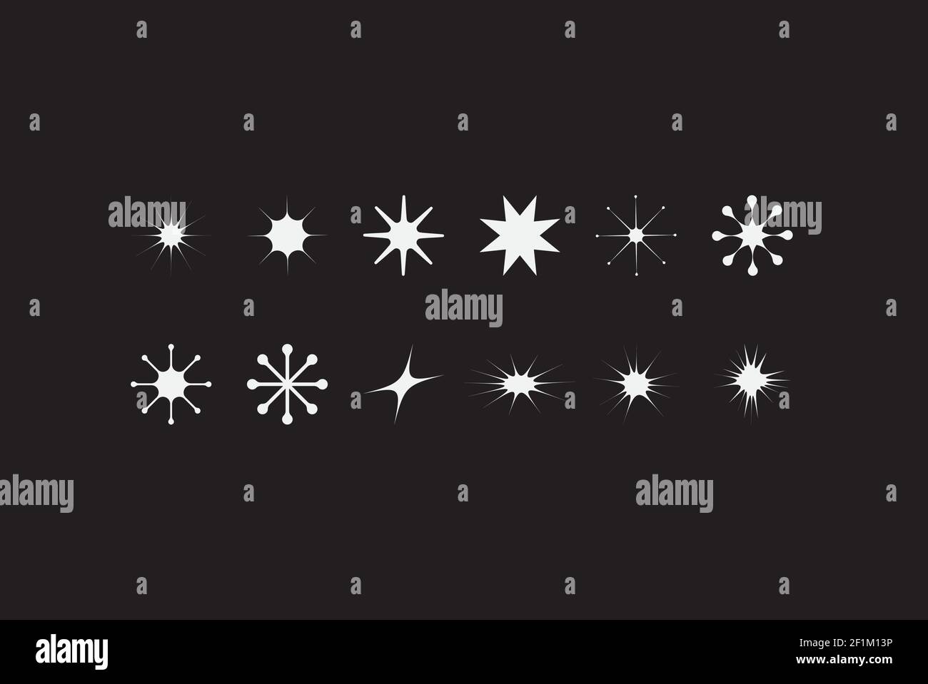Stylised star element vector set. Here are many variations from usual ...