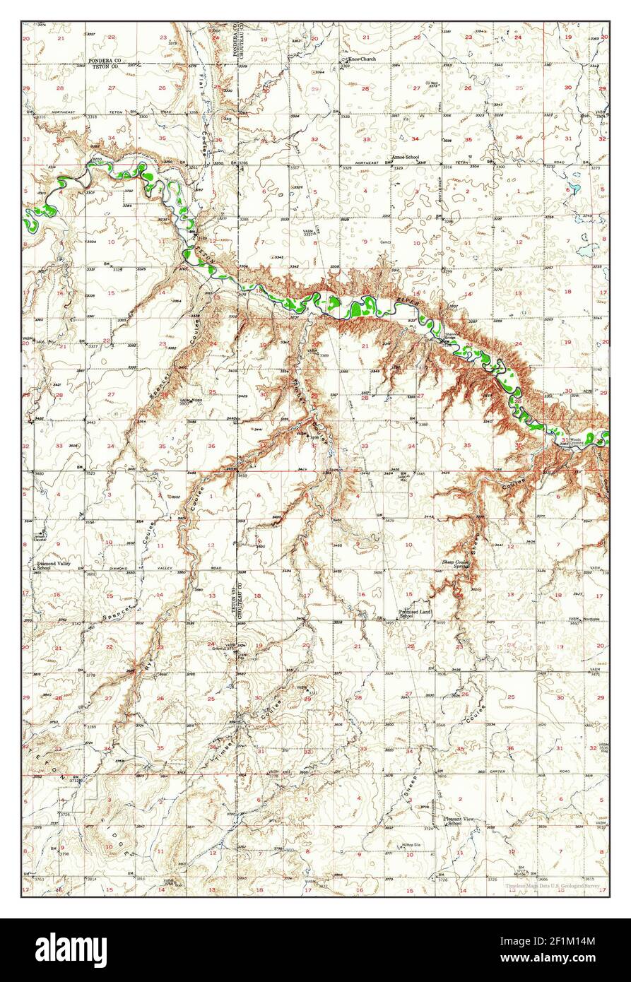 Timber Coulee, Montana, map 1949, 1:62500, United States of America by ...