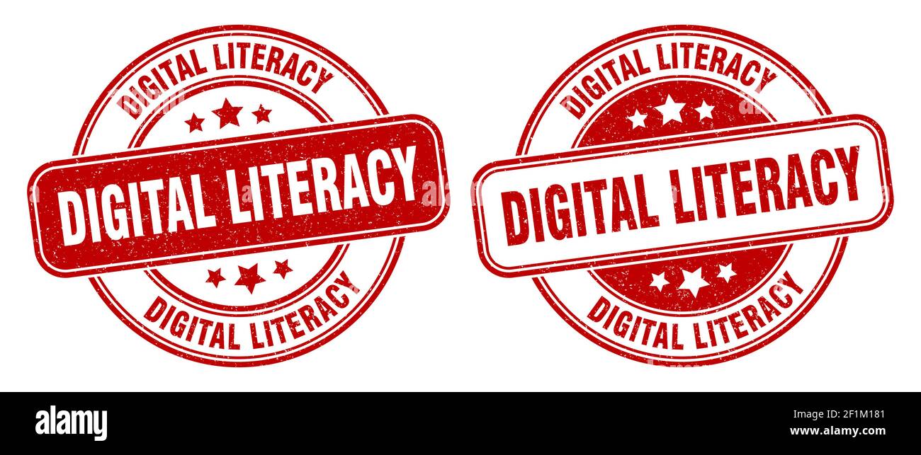digital literacy stamp. digital literacy sign. round grunge label Stock ...