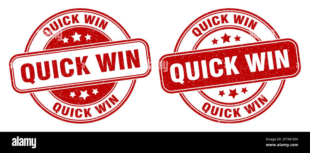 quick win stamp. quick win sign. round grunge label Stock Vector Image ...