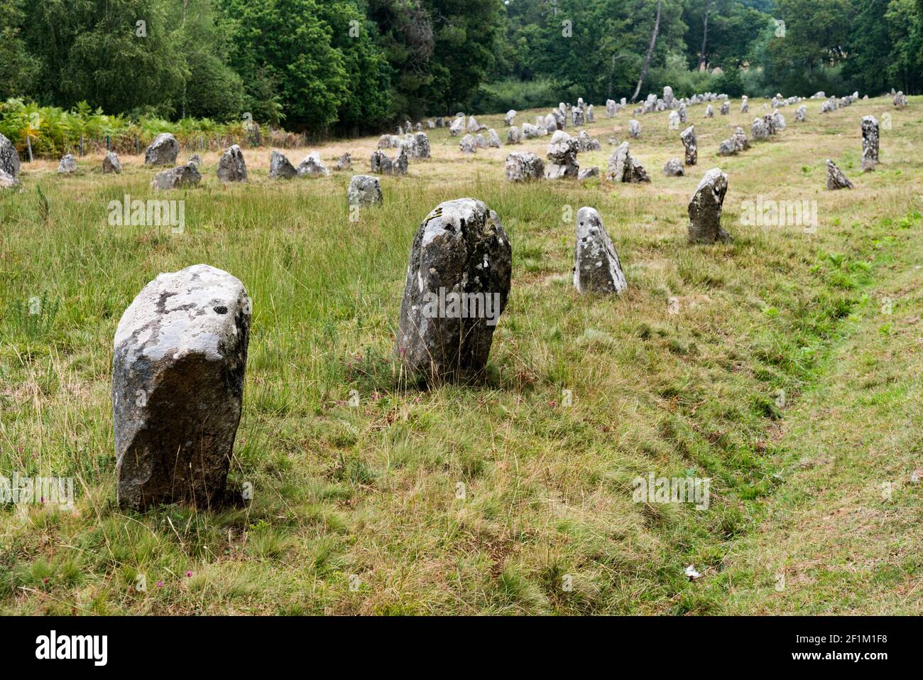 The prehistoric standing stone alignments of Carnac in Brittany Stock ...