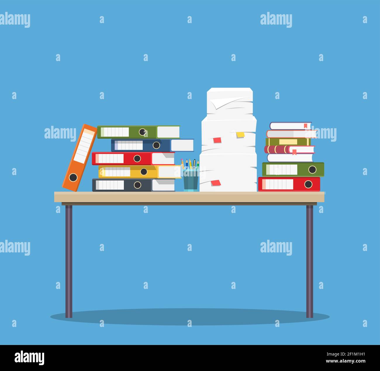 Busy cluttered office table Stock Vector Image & Art - Alamy