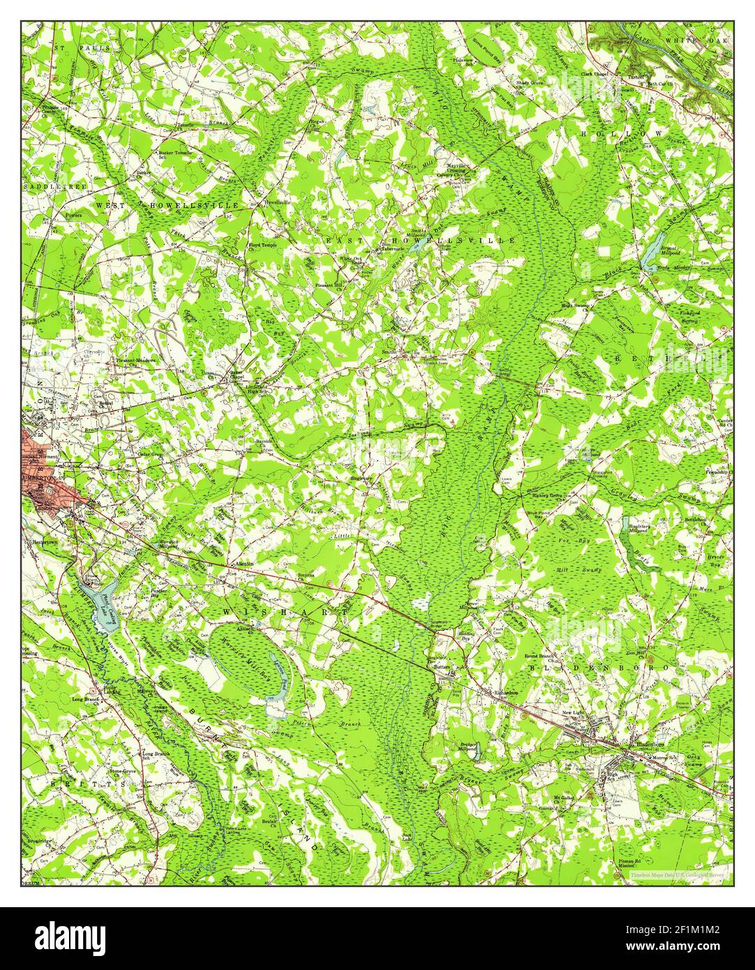 Bladenboro, North Carolina, map 1957, 1:62500, United States of America ...
