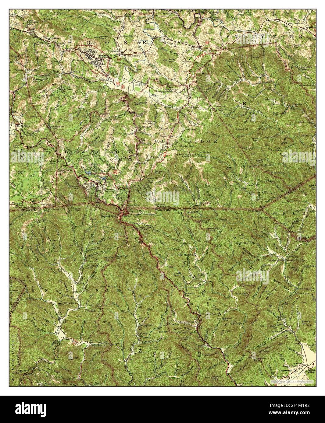 Blowing rock map hi-res stock photography and images - Alamy