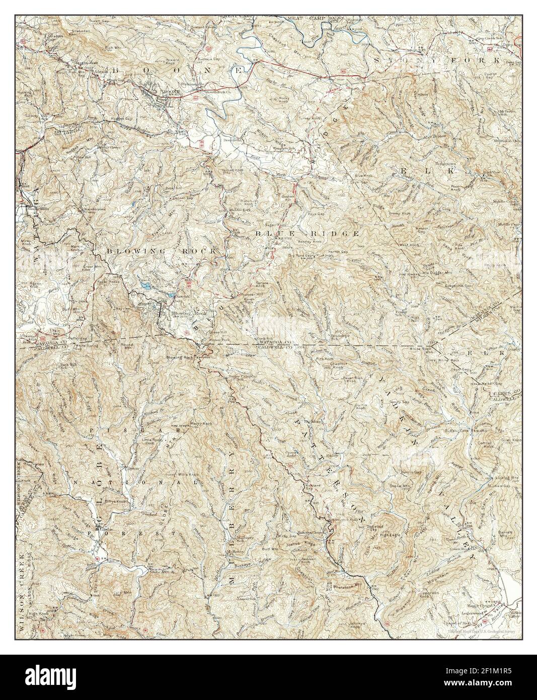Blowing rock map hi-res stock photography and images - Alamy