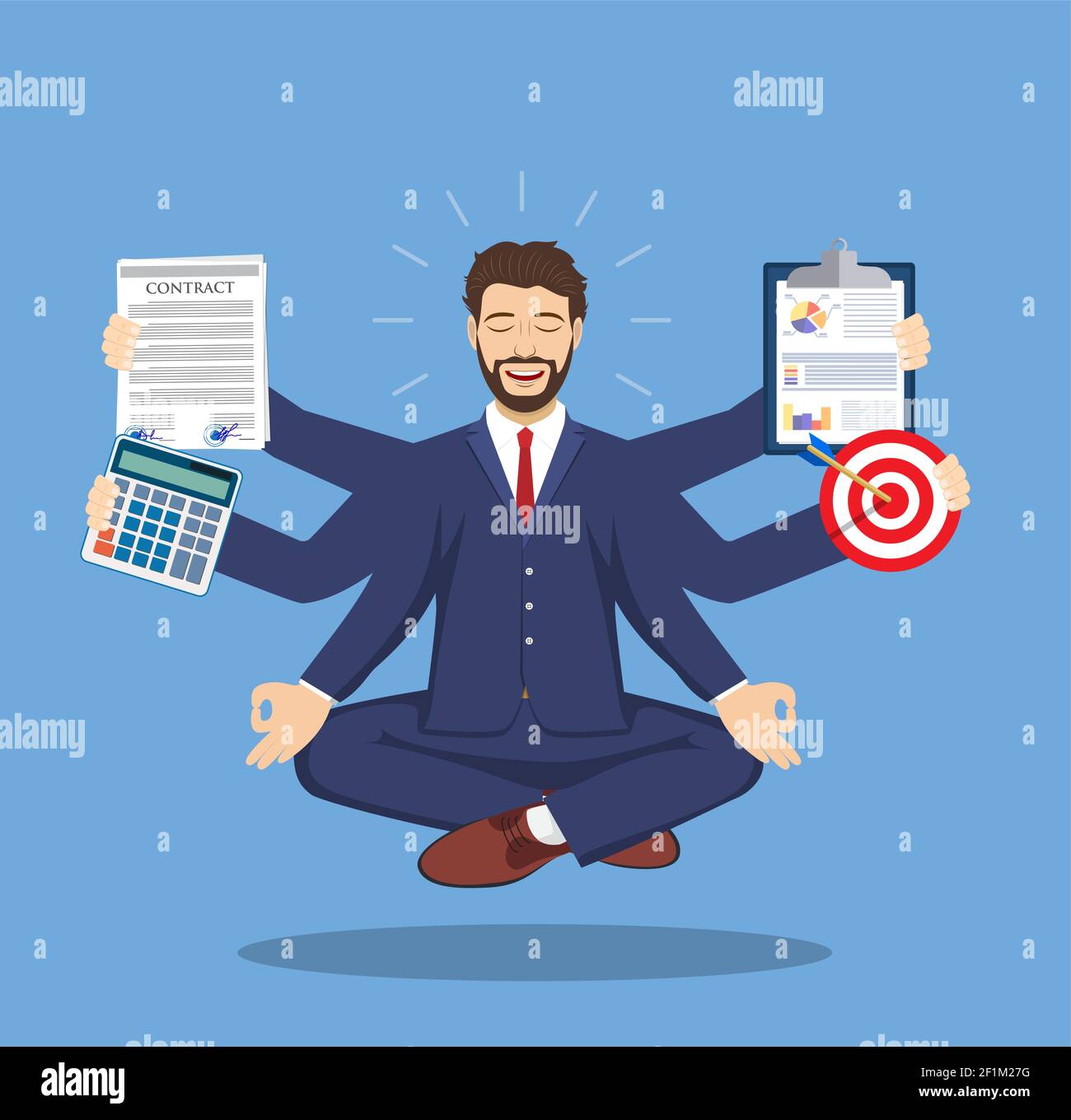 Multi tasking work concept Stock Vector Images - Alamy