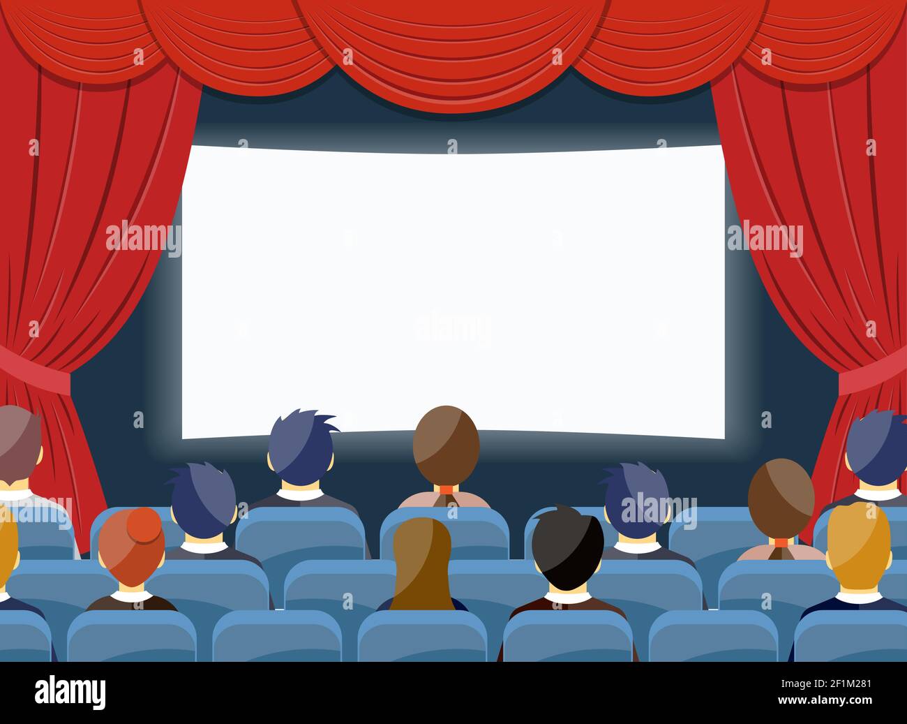 cinema watch movie theater empty screen template Stock Vector Image ...