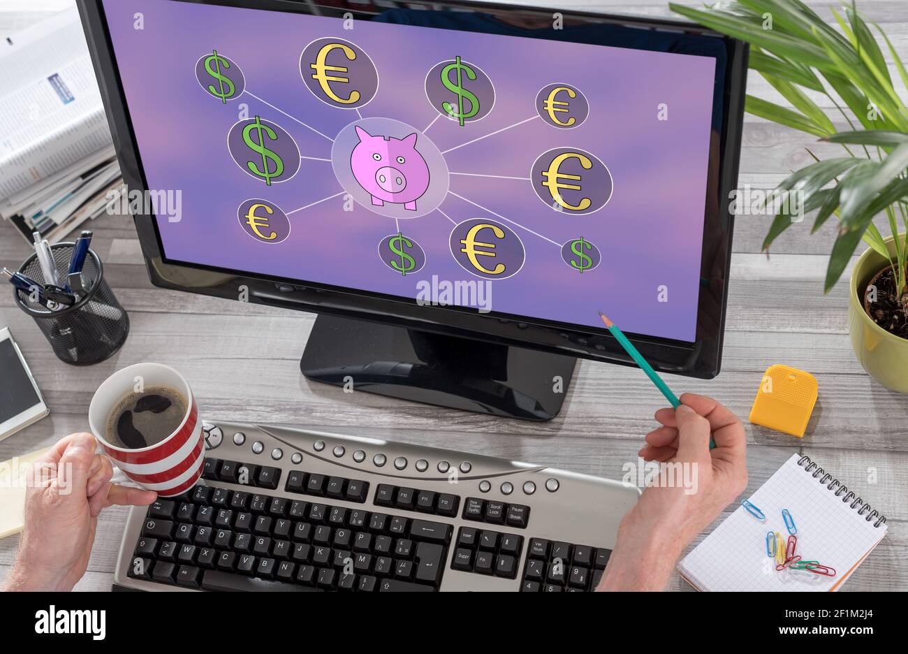 Money saving concept on a computer screen Stock Photo - Alamy