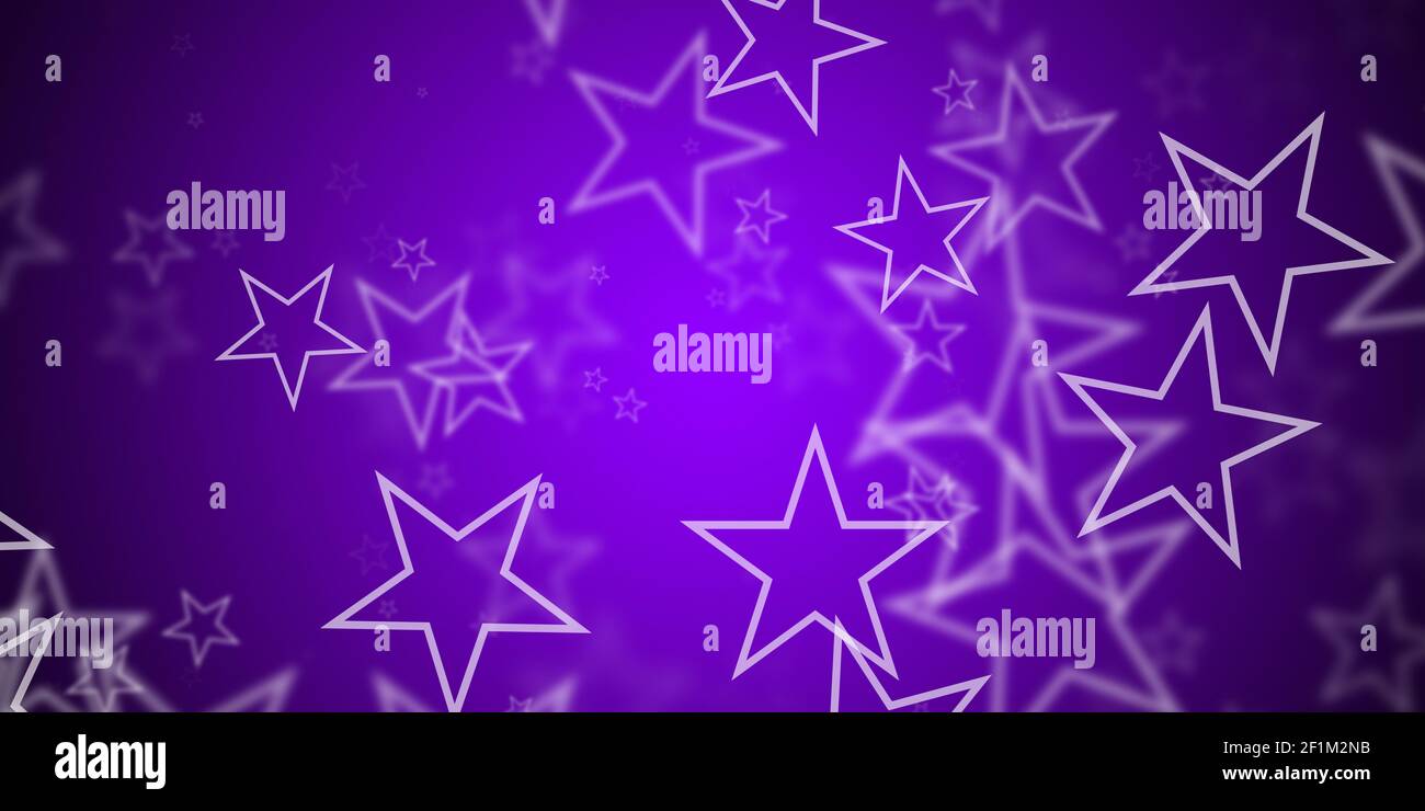 Flying stars over purple background Stock Photo - Alamy