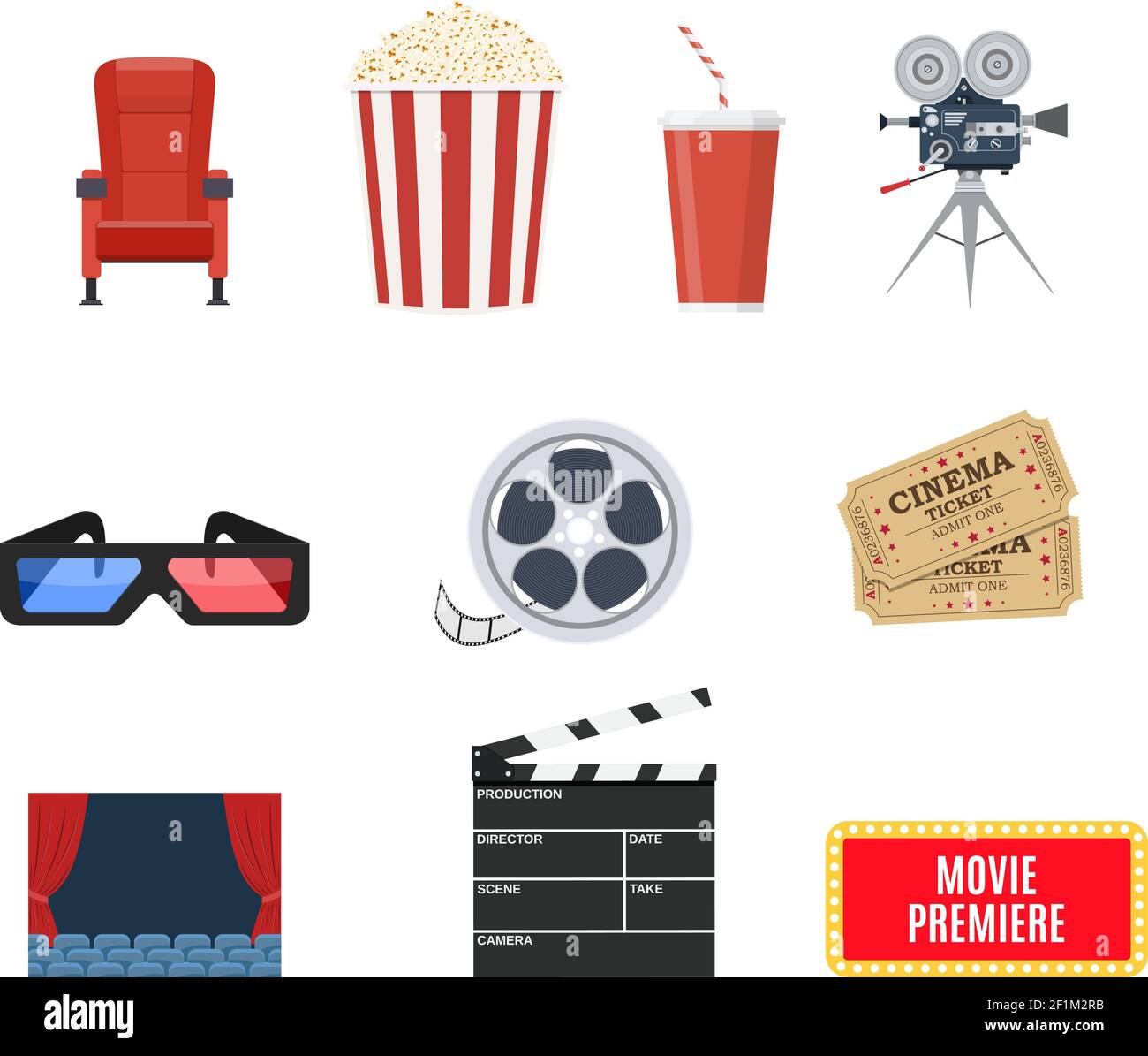 Vintage film cinema elements Cut Out Stock Images & Pictures - Alamy