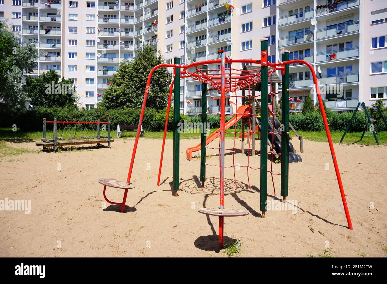 Climbing object on sand at a play ground Stock Photo - Alamy