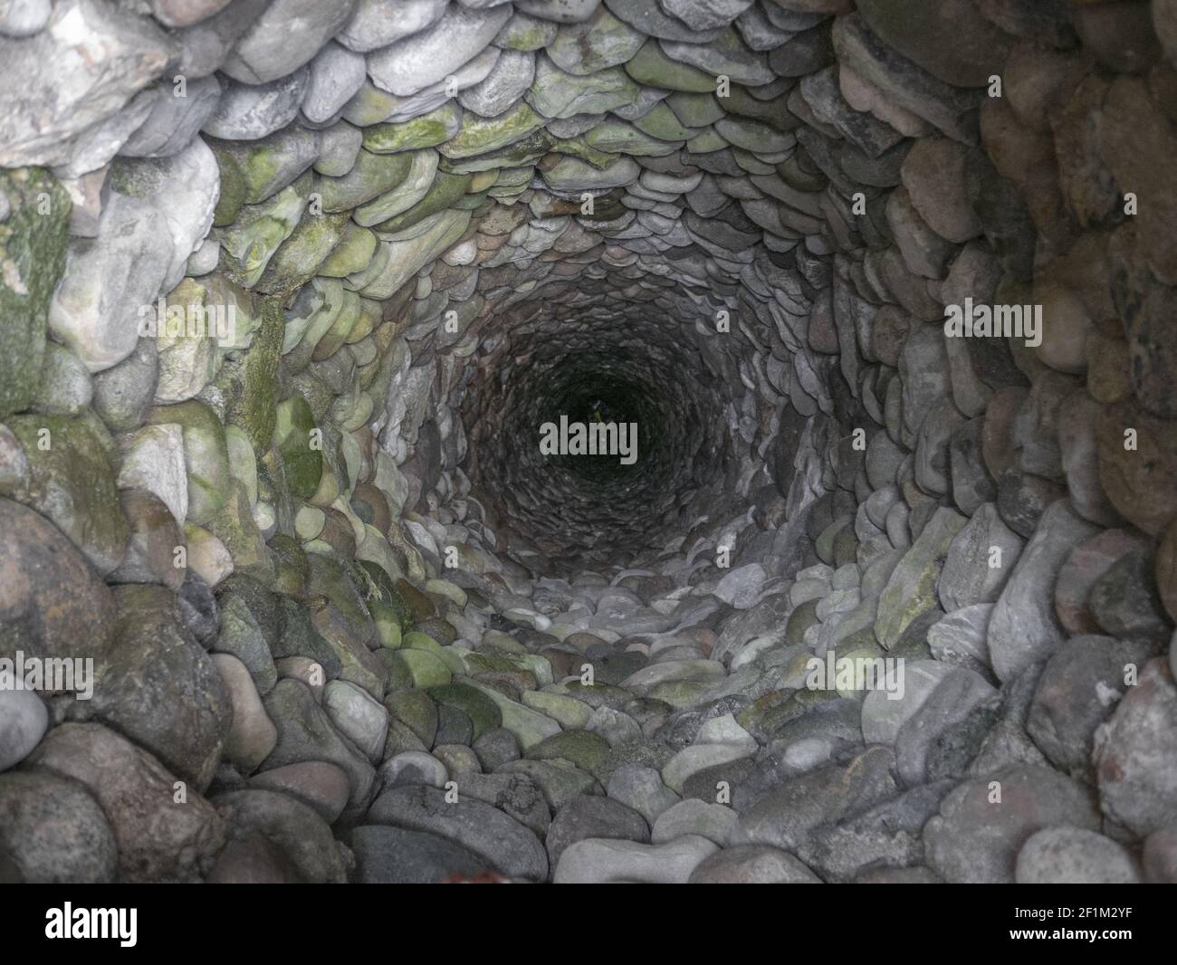 Deep empty water well with stone walls Stock Photo - Alamy