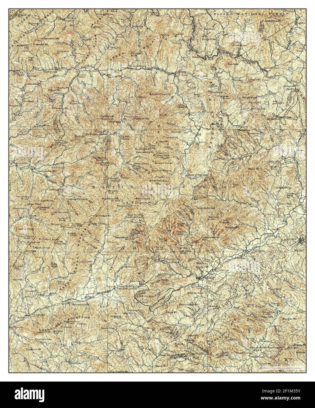 Mount Mitchell Topographic Map
