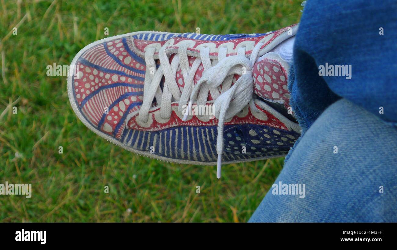 Unique handdrawn original design sneaker Stock Photo - Alamy