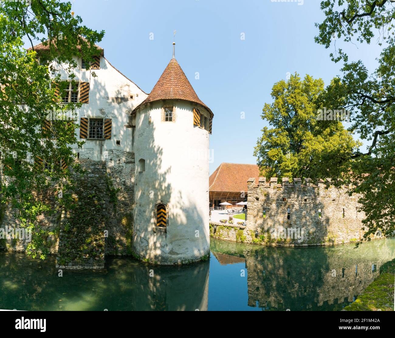 Medieval 12th century water castle of Hallwyl in Switzerland Stock ...
