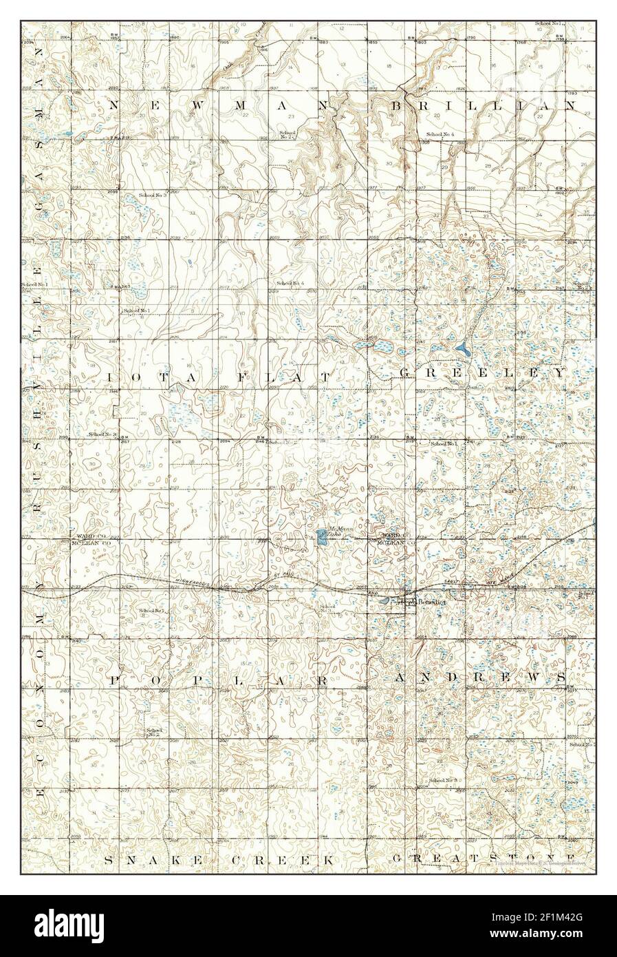 Benedict, North Dakota, map 1929, 1:62500, United States of America by ...