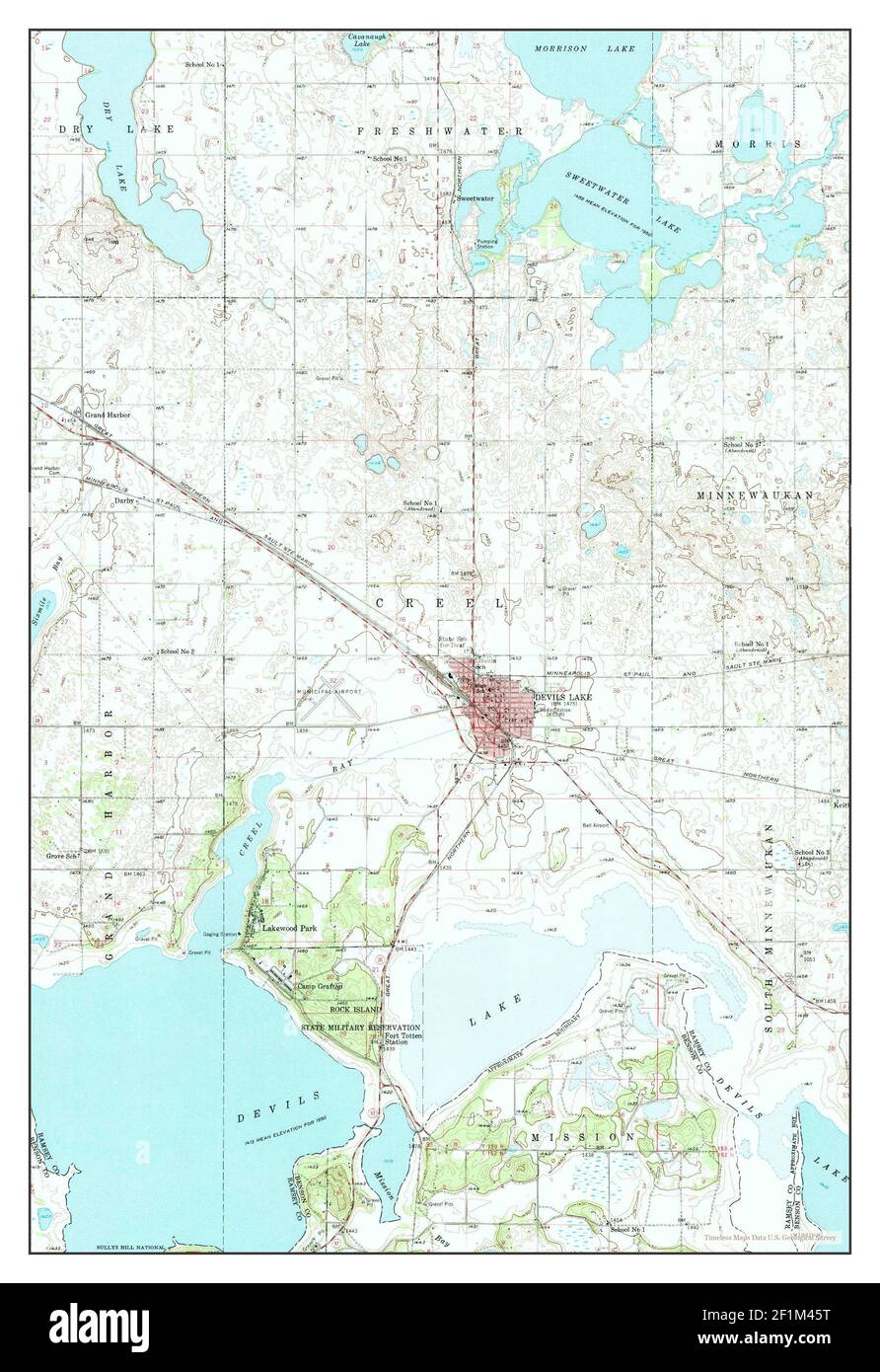 Map of devils lake hi-res stock photography and images - Alamy