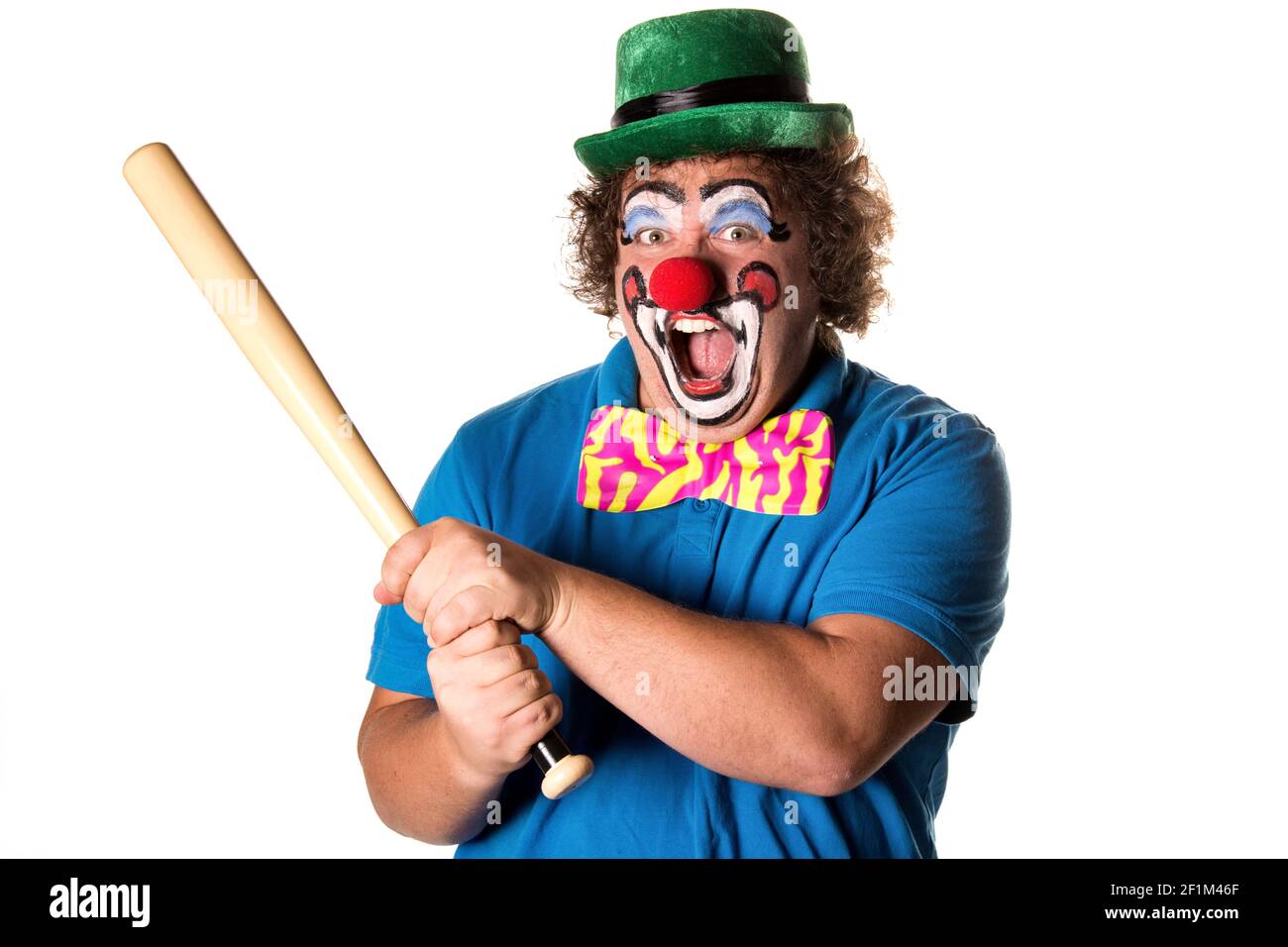Holidays. Funny fat clown. White background Stock Photo - Alamy