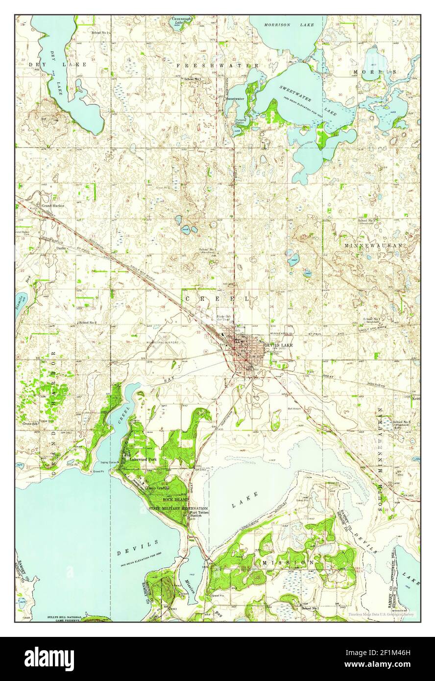 Map of devils lake hi-res stock photography and images - Alamy