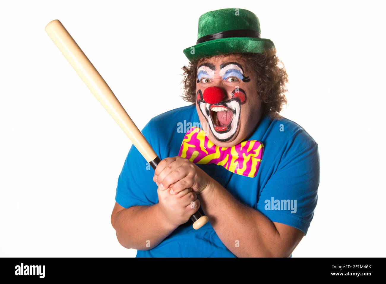 Holidays. Funny fat clown. White background Stock Photo - Alamy